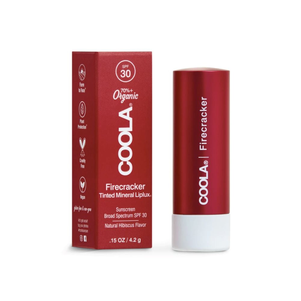 Coola Tinted Mineral Liplux Lip Balm Sunscreen Firecracker — Frends Beauty