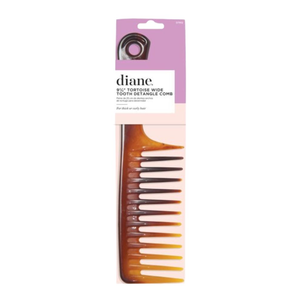 Diane 9 3/4 Inch Tortoise Wide Tooth Detangle Comb — Frends Beauty