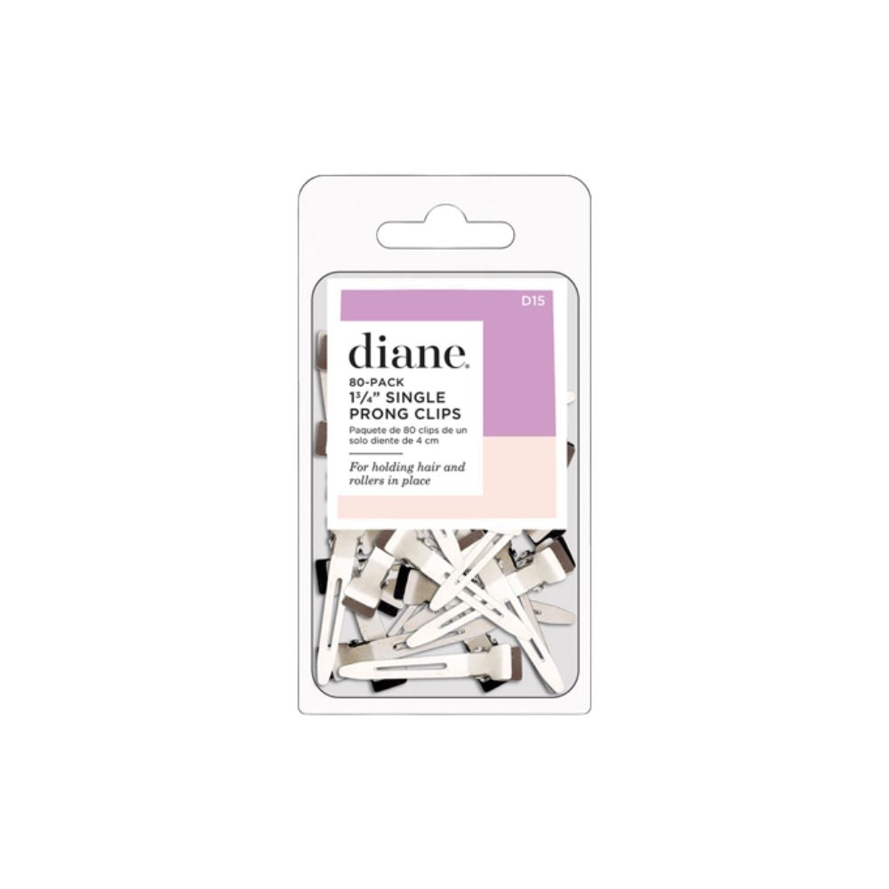 Diane 1 3/4 Inch Single Prong Clips 80 Pack — Frends Beauty