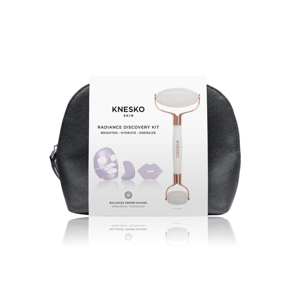Knesko Diamond Radiance Collagen Mask & White Jade Gemstone Roller Dis ...